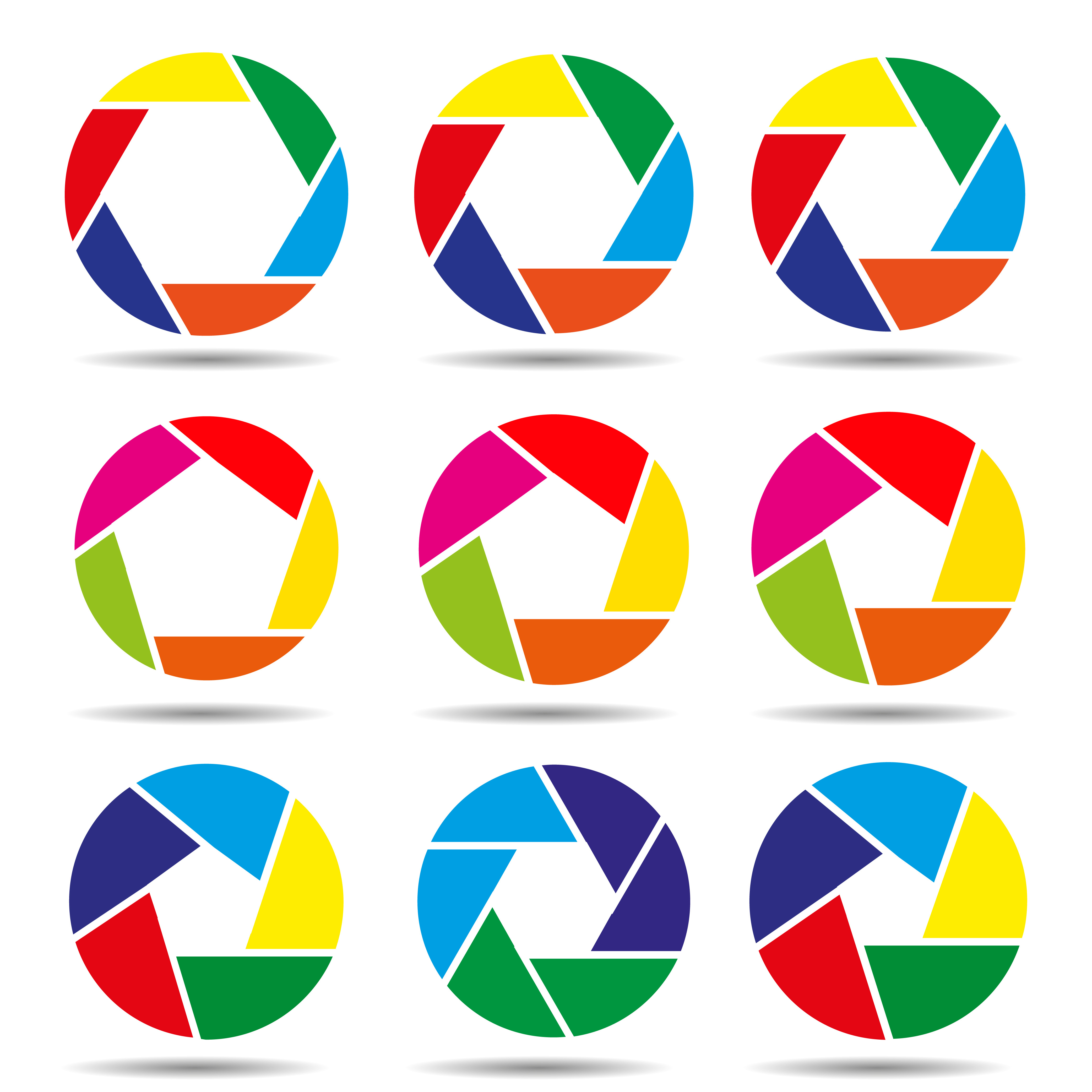 Camera shutter icons colorful vector, an Icon by vivat