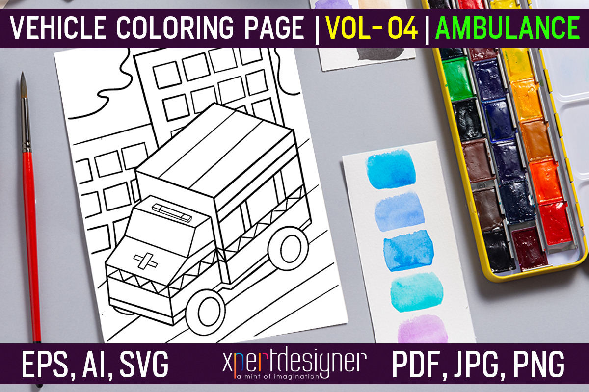 Vehicle Coloring Page | Vol - 04, an Illustration by XPERTDESIGNER ...