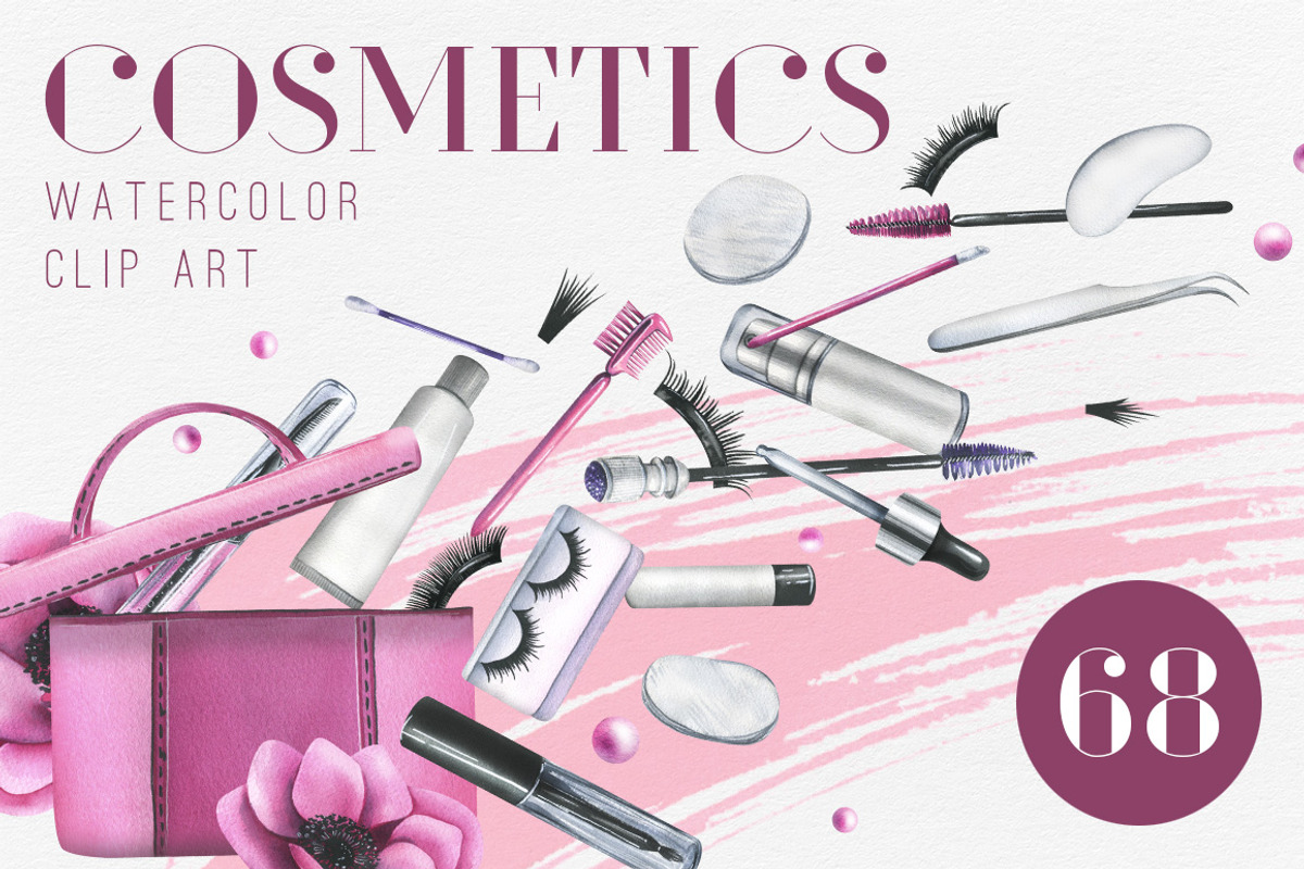 Eye cosmetics watercolor clipart, an Object Illustration by NATASHA CHU