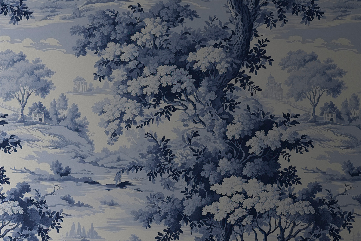 BLUE FRENCH TOILE Seamless Pattern | Creative Market
