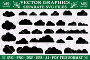 Clouds Svg, Sky Clouds, Rain Svg, an Illustration by Vector Graphics