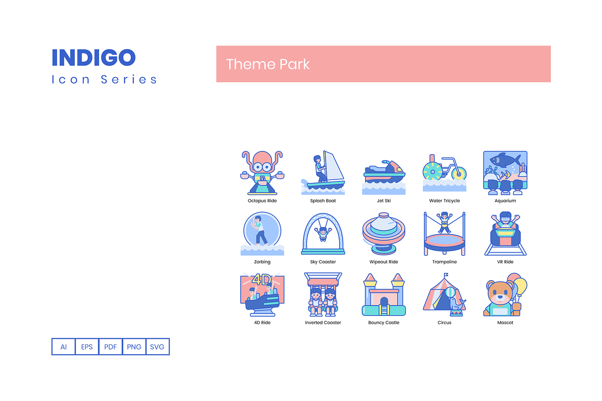 85 Theme Park Icons | Indigo Series, an Icon by Flat Icons