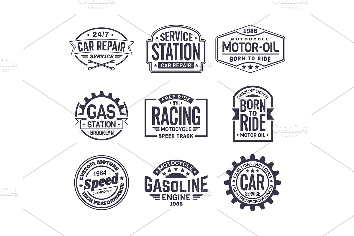 Labels for gas station, a Transportation Illustration by Elegant Solution