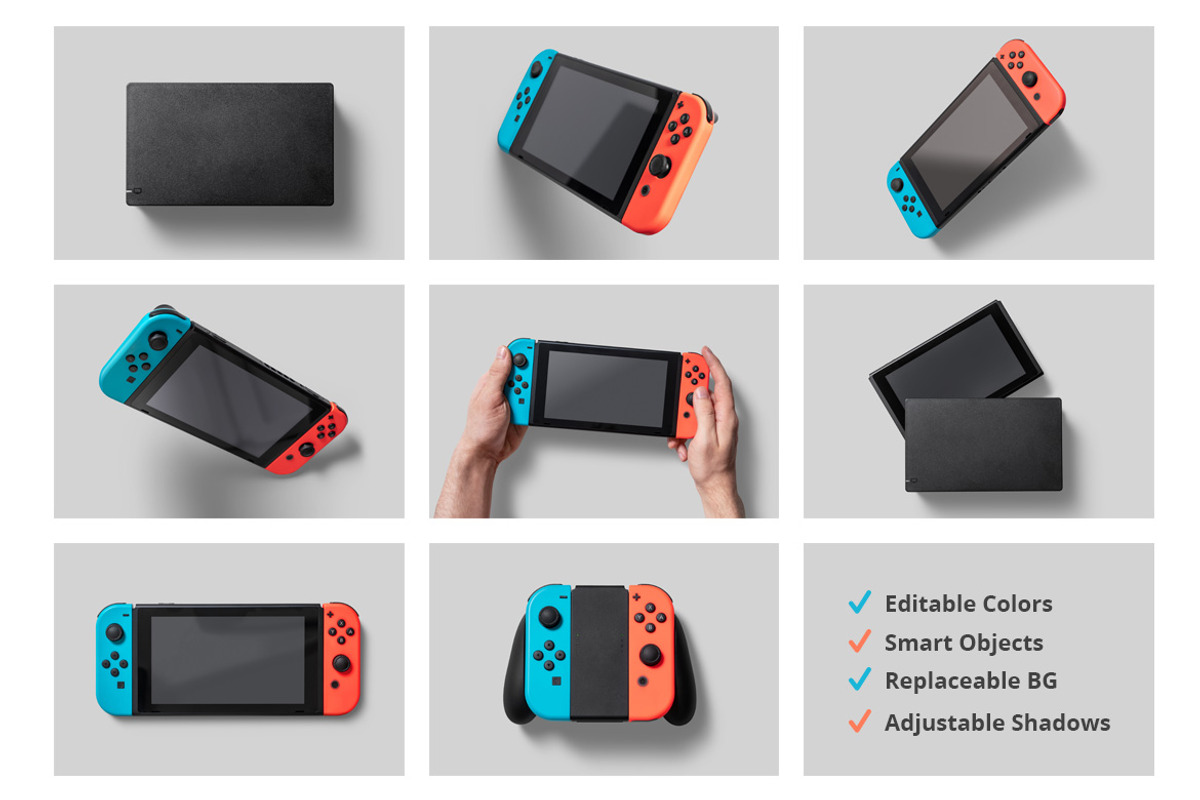 8 Switch Console Mockups, a Device Mockup by h3design
