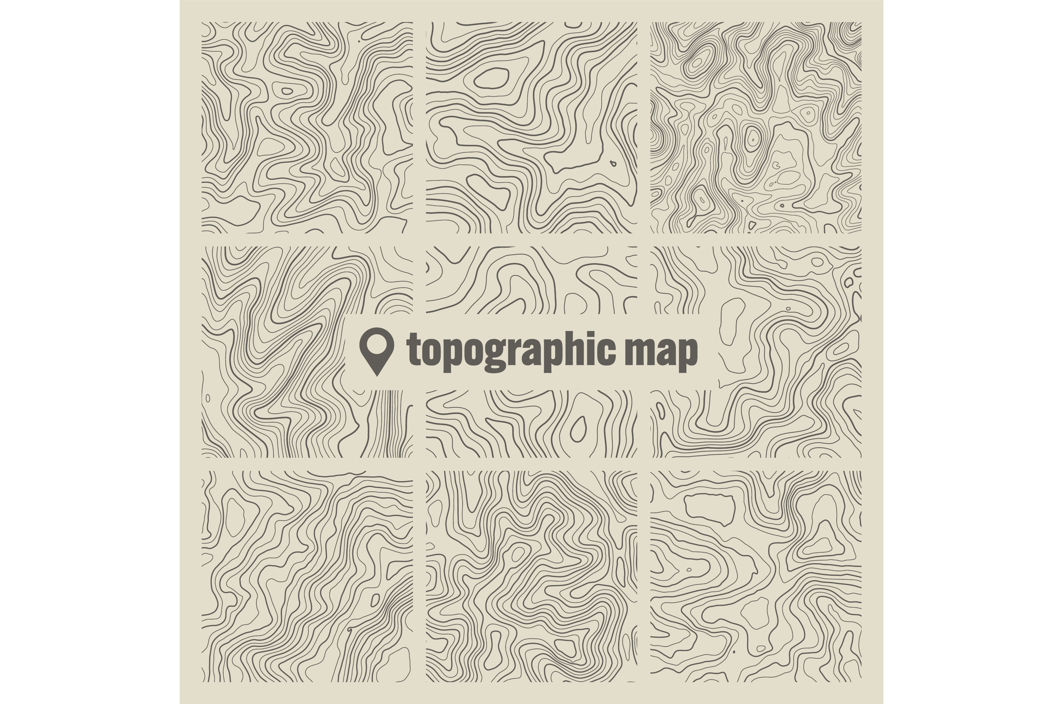 Topographic map with contour lines | Illustrations ~ Creative Market