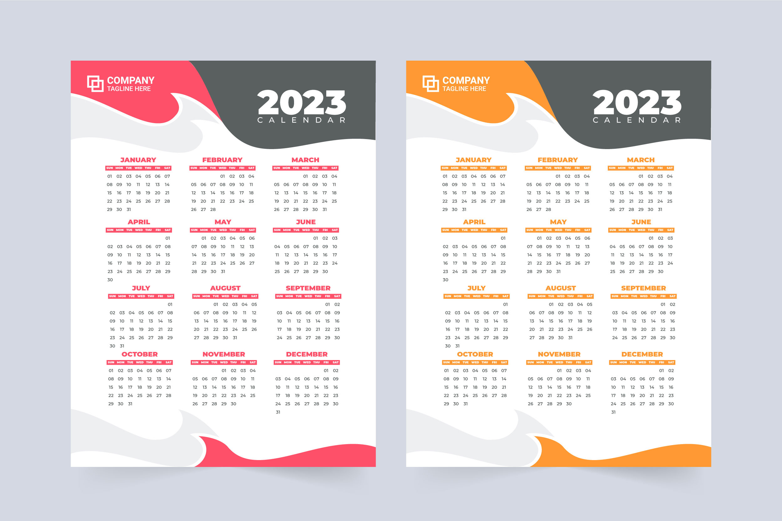 2023 calendar stationery template | Creative Market