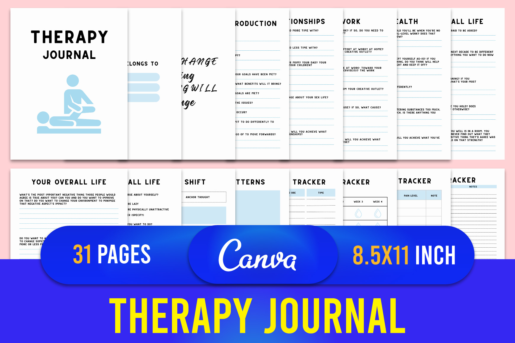 Therapy Journal Canva Template