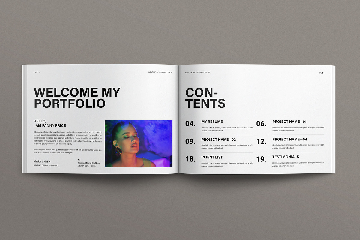 Graphic Design Portfolio Brochure, a Brochure Template by E-Type