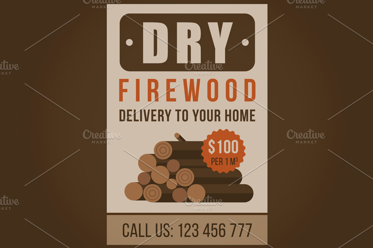 Firewood advertisement, a Flyer Template by colorcocktail