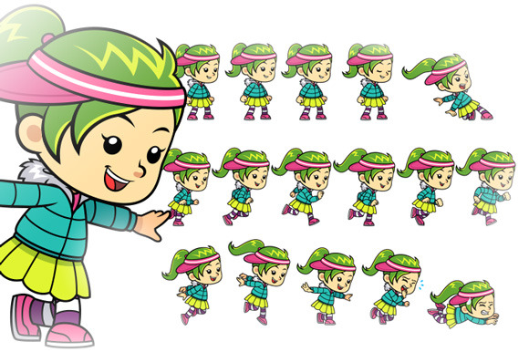 Dance Girl Game Sprites, an Illustration by mikailain | Creative Market