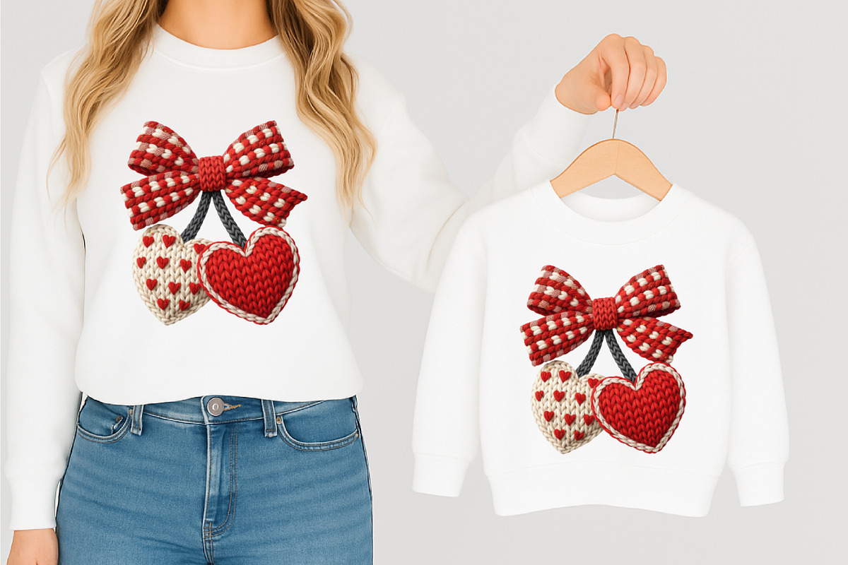 Faux Crochet Valentines Day Png, an Illustration by designcity5