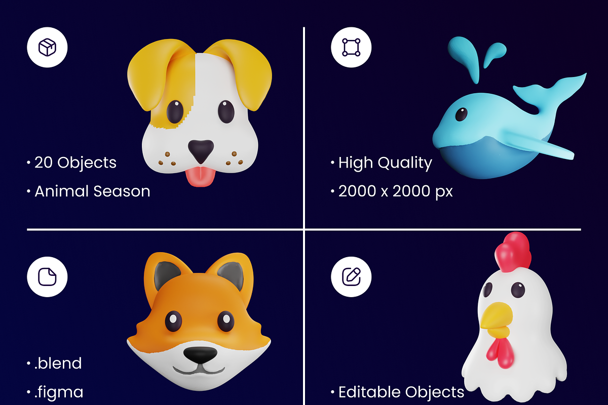 Animal 3D Illustration, an Animal 3D Model by Vektora Studio