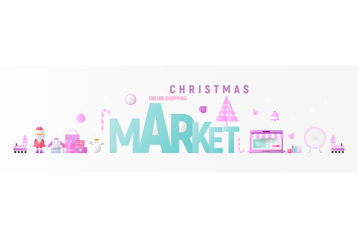 Christmas Market Banner, a Templates & Theme by ELFIVETROV DESIGN