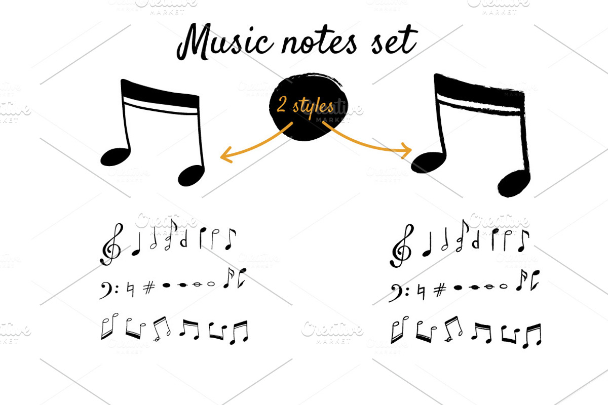 Music Notes Bundle, a Graphic by AvaAva