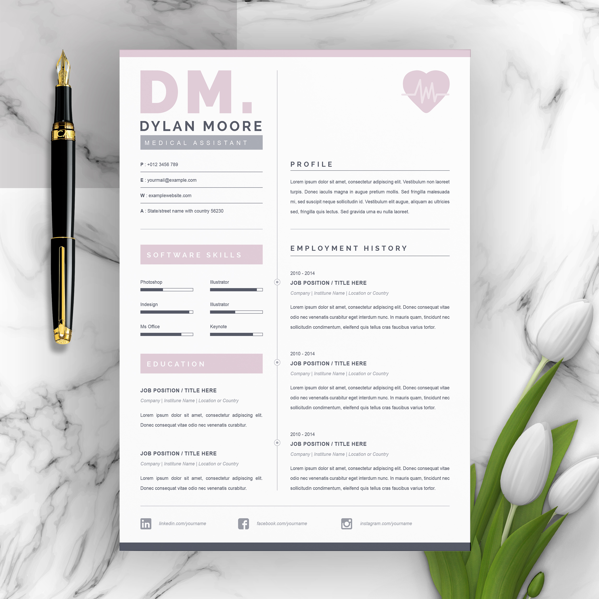 Resume Template for Medical, a Resume Template by ResumeInventor
