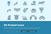 20 Protest Icons, an Icon by Creative VIP