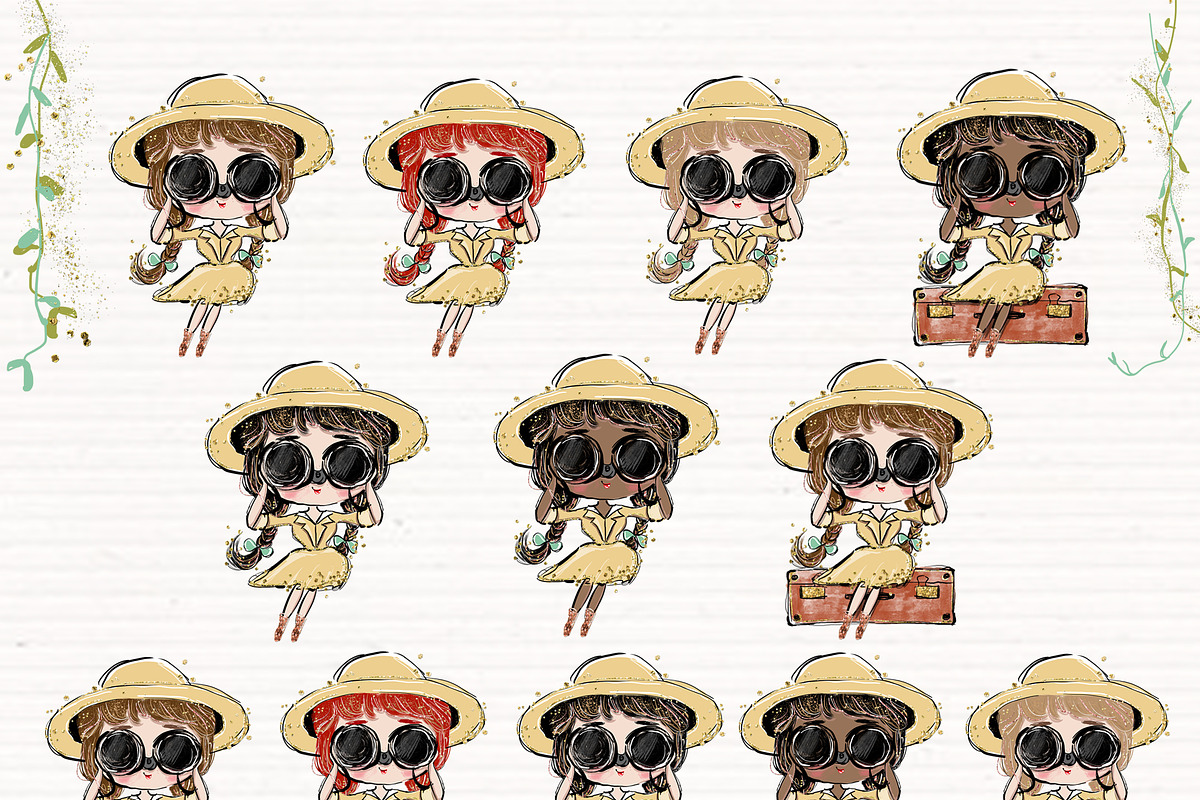 Paleontologist kids clipart,dinosaur, an Illustration by TheHappyGiftArt