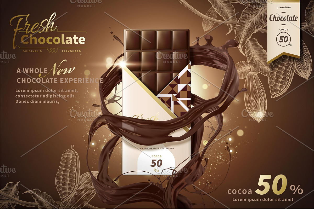 Premium chocolate ads, a Flyer Template by TotallypicRF