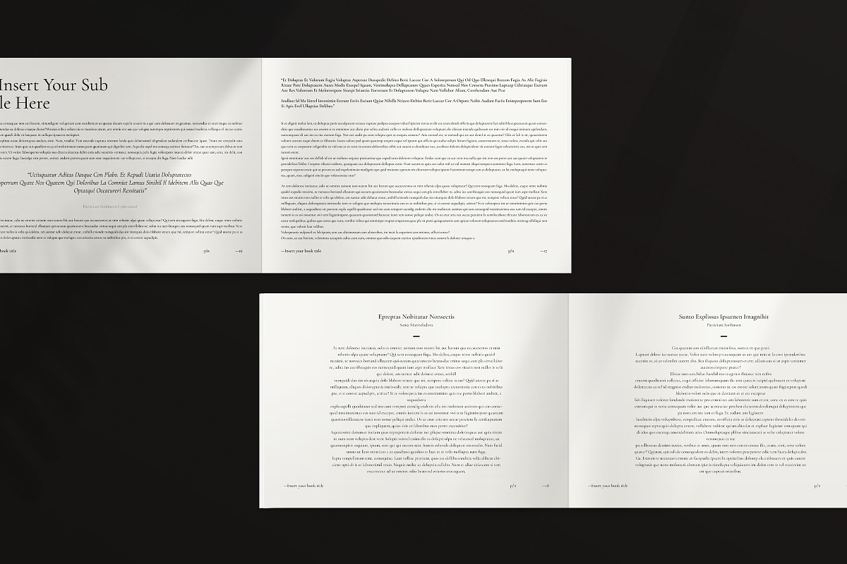 Book Title Layout Landscape Template