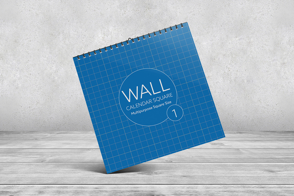 Wall Calendar Square Mock-Ups, a Mockup by Kongkow