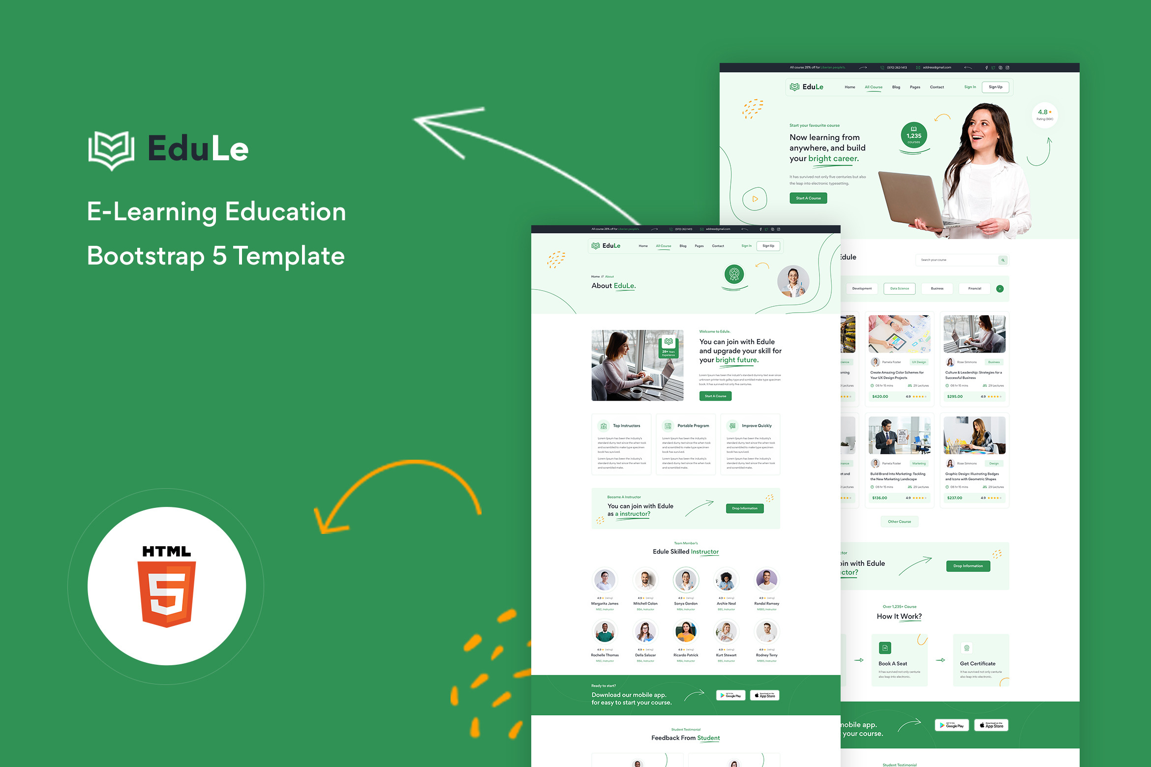 eLearning Website Template - Edule, a Bootstrap Template by HasThemes
