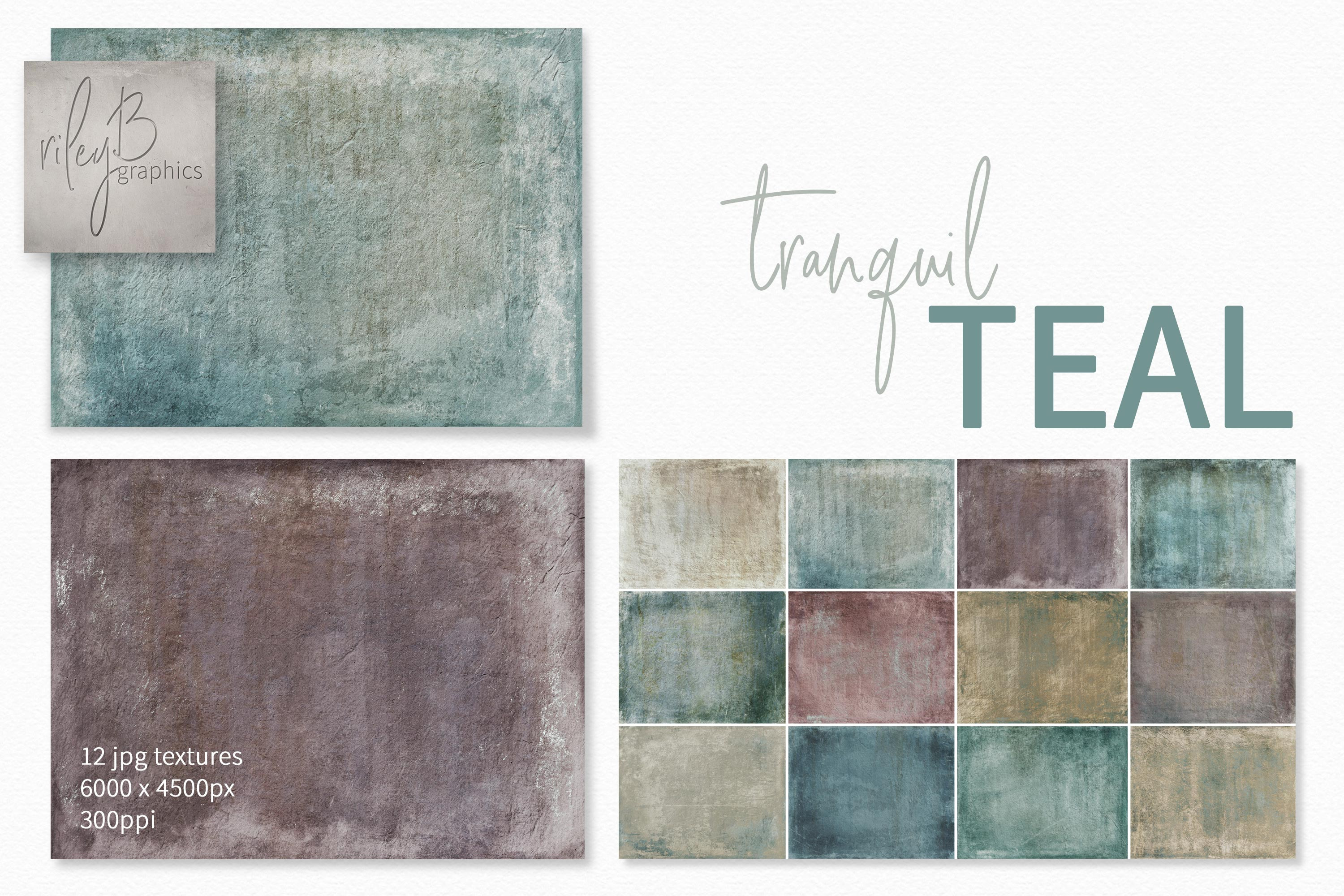 Tranquil Teal Textures, a Texture Graphic by rileyBgraphics