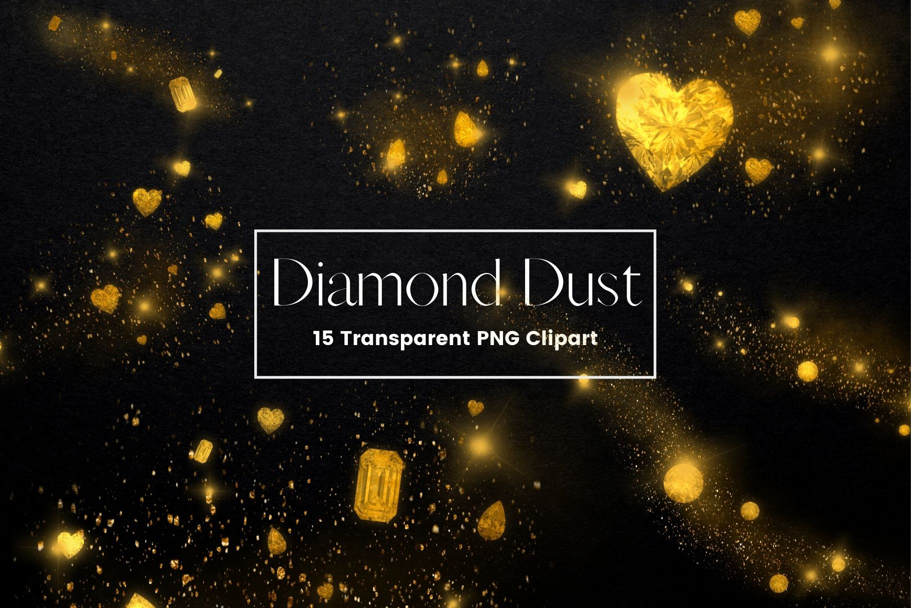 Gold Diamond Dust Clipart, an Illustration by Pixafied