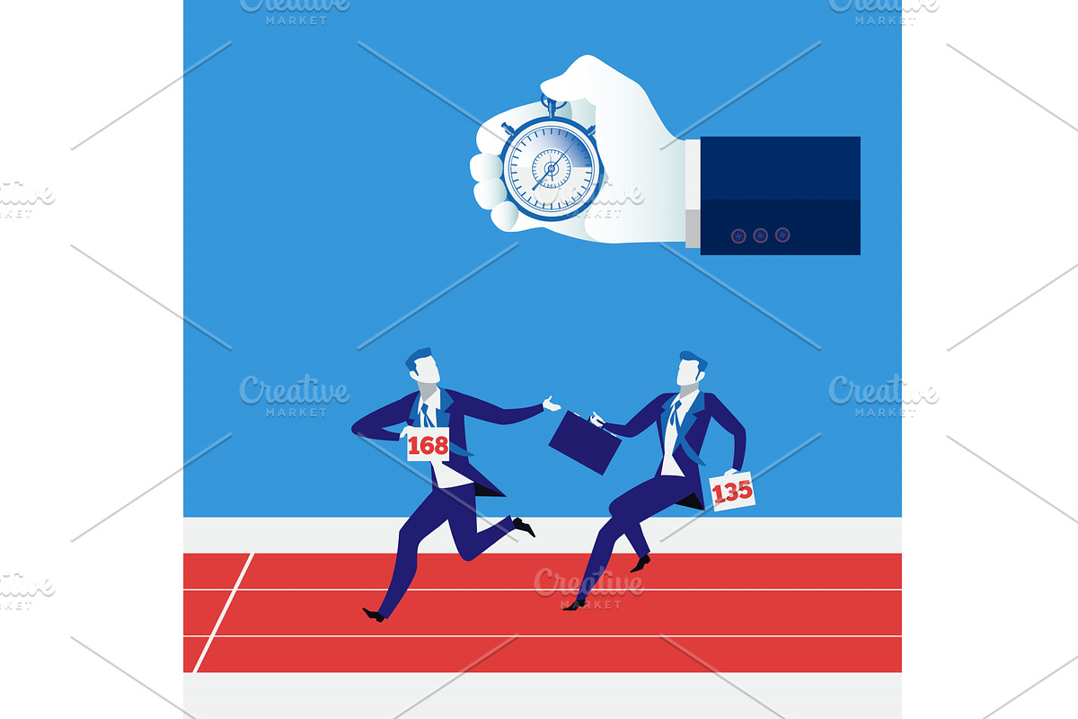 Business relay race concept vector, a Person Illustration by Sky Pics ...