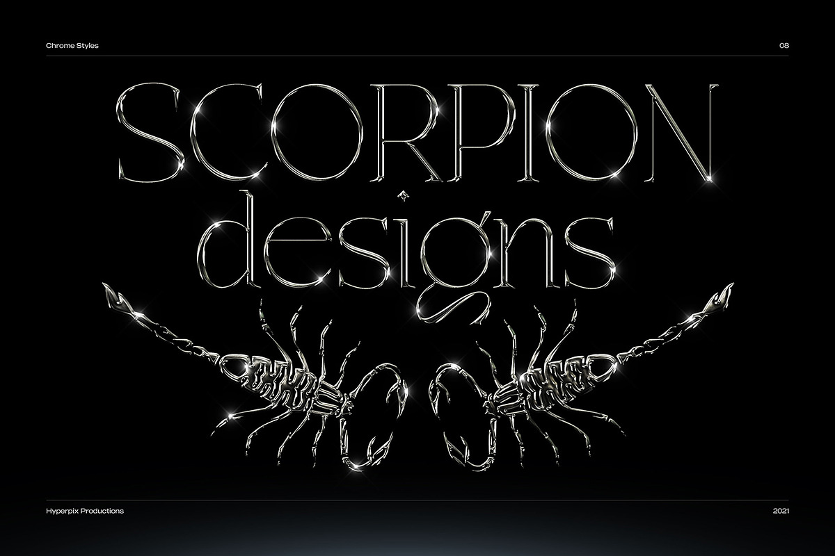 Chrome Text Styles Bundle - 50% OFF, a Layer Style Add-On by Hyperpix Productions