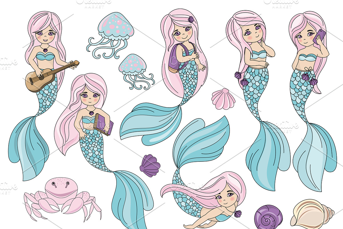 MERMAID SCHOOL, a Decorative Illustration by FARAWAYKINGDOM