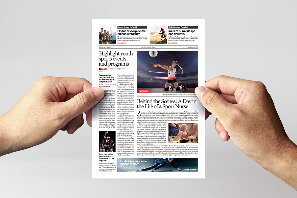 Sports Newsletter Template, a Flyer Template by BrandPacks