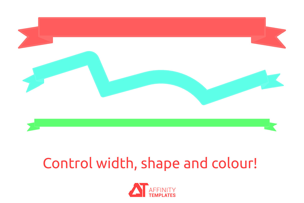 Ribbon Brush Pack for Affinity Apps, a Brush Add-On by Affinity Templates