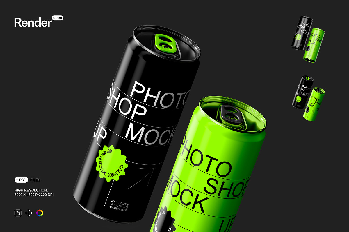 Can Mockup Set (2 PSD)