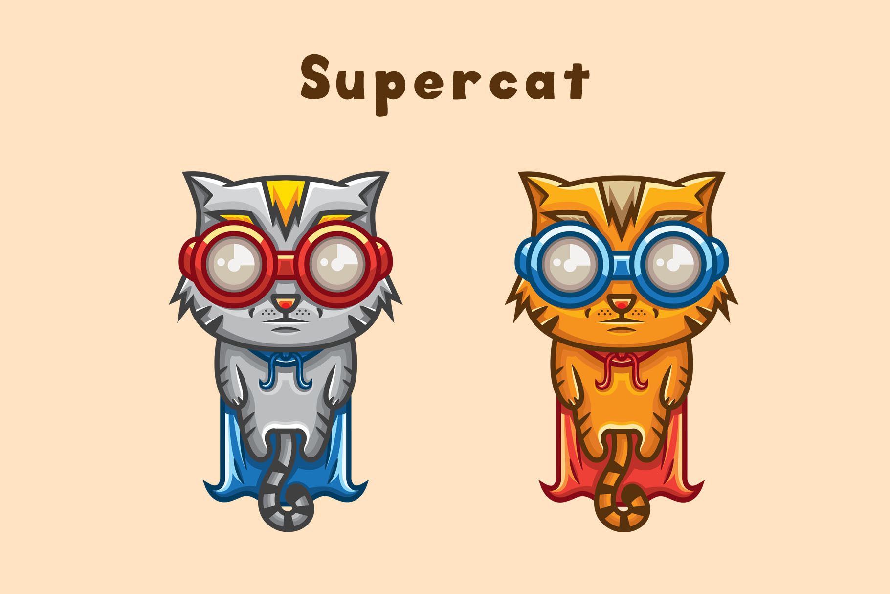 Super Cat Vector Illustration, an Animal Illustration by dien96