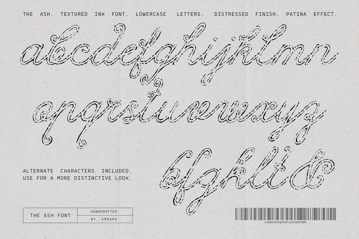 The Ash Vintage Forged Textured Script