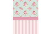 Cute shabby chic background with roses and polka dots, a Decorative ...