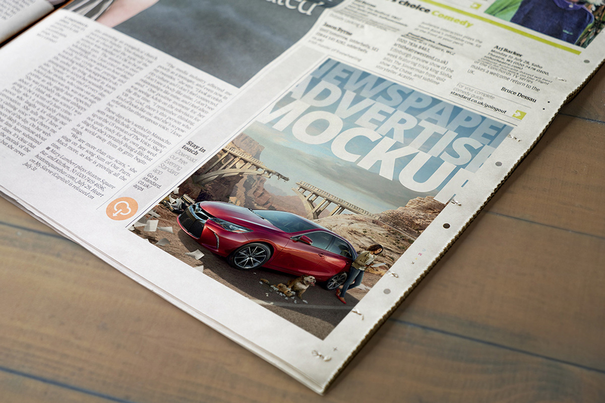 Newspaper Advertise Mockup v2, a Print Template by 2dsight