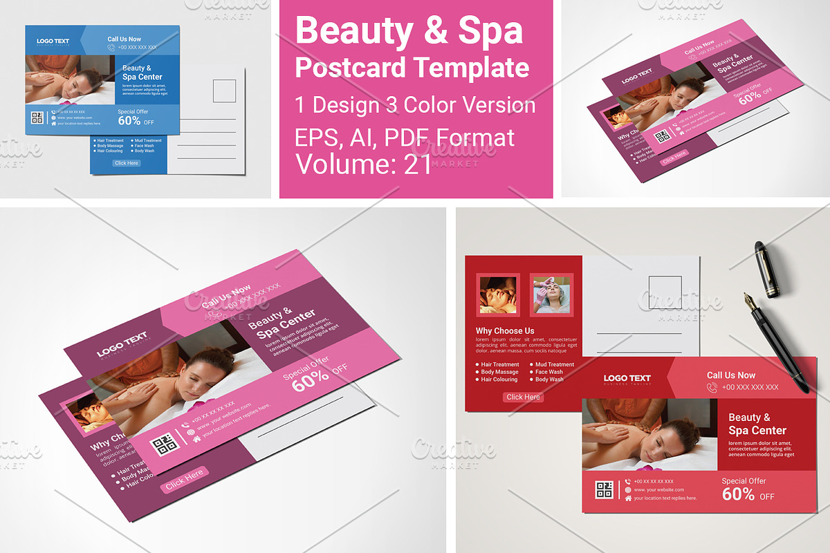 Spa Marketing Postcard Template, a Card Template by MRI STUDIO