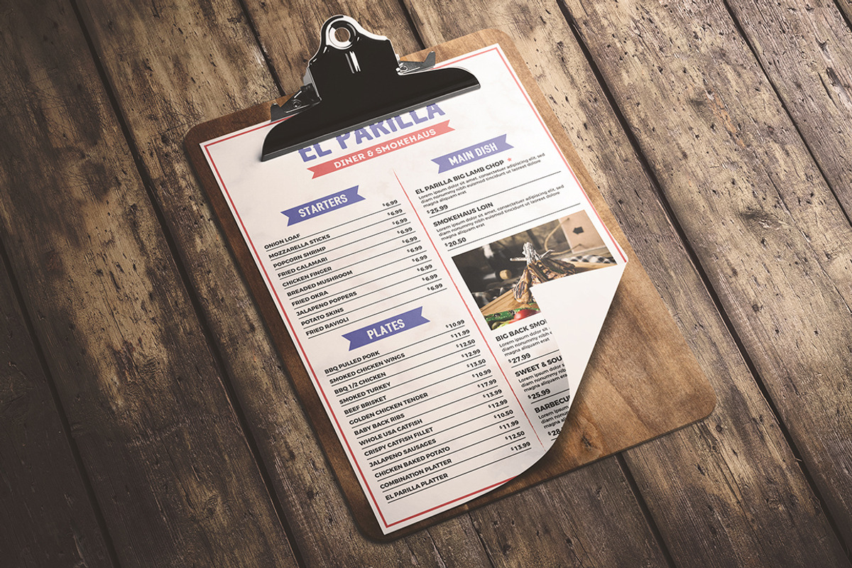 Simple Restaurant Menu, a Flyer Template by Gumico Studio.