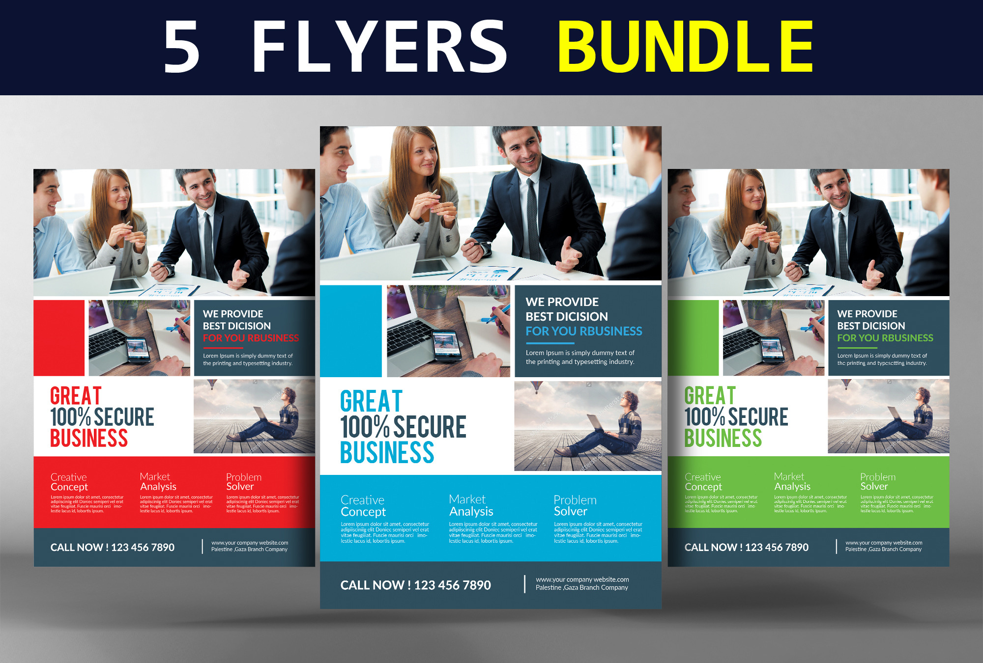 5 Multi-purpose Corporate Flyers, a Flyer Template by graphicforest