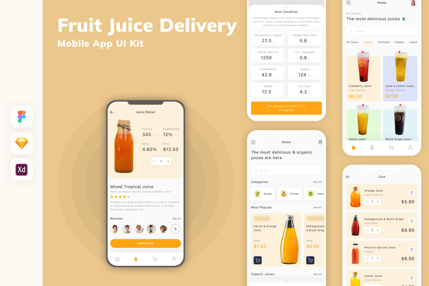 Fruit Juice Delivery App UI Kit, an UI Kit Template by uicube