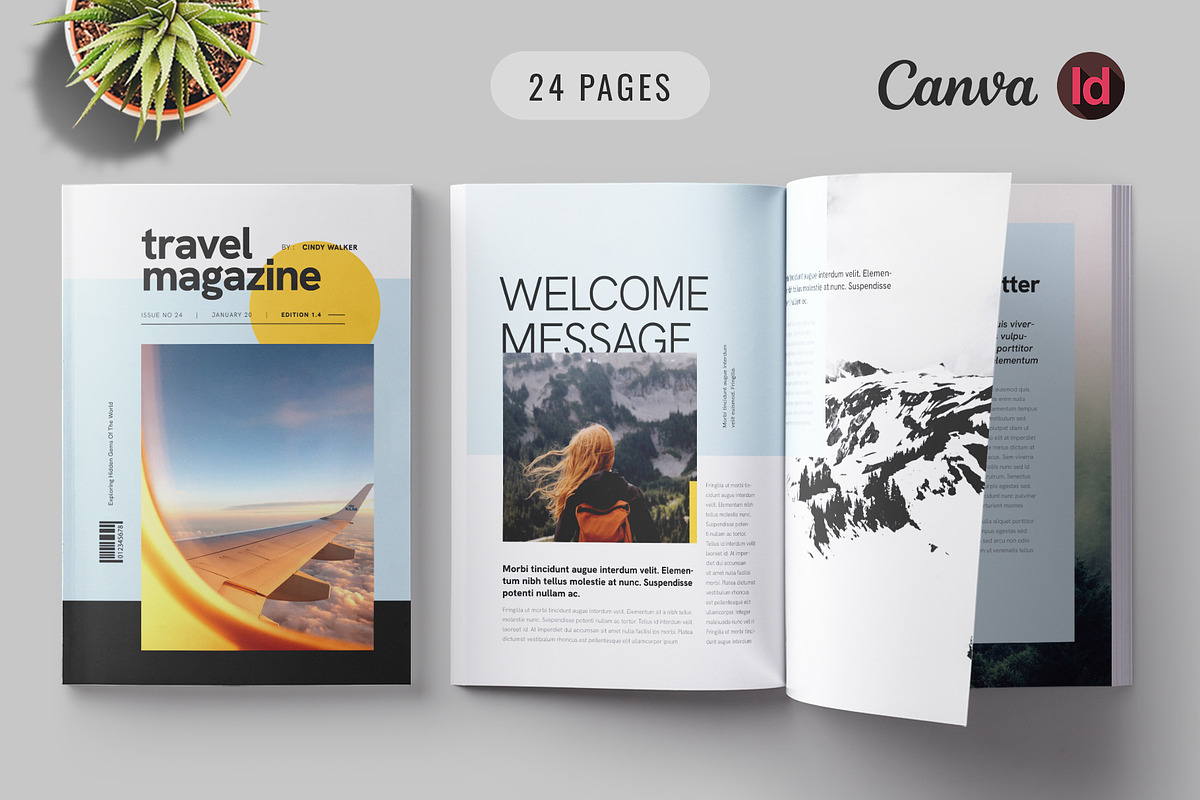Travel Magazine | CANVA & INDD, a Magazine Template by Pixelpick