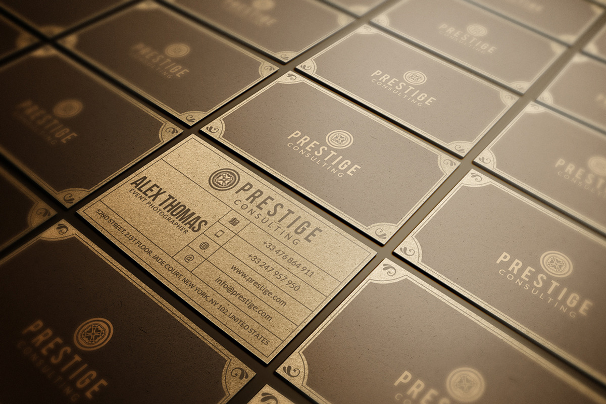 Kraft Paper Business Cards Bundle, a Business Card Template by Marvel