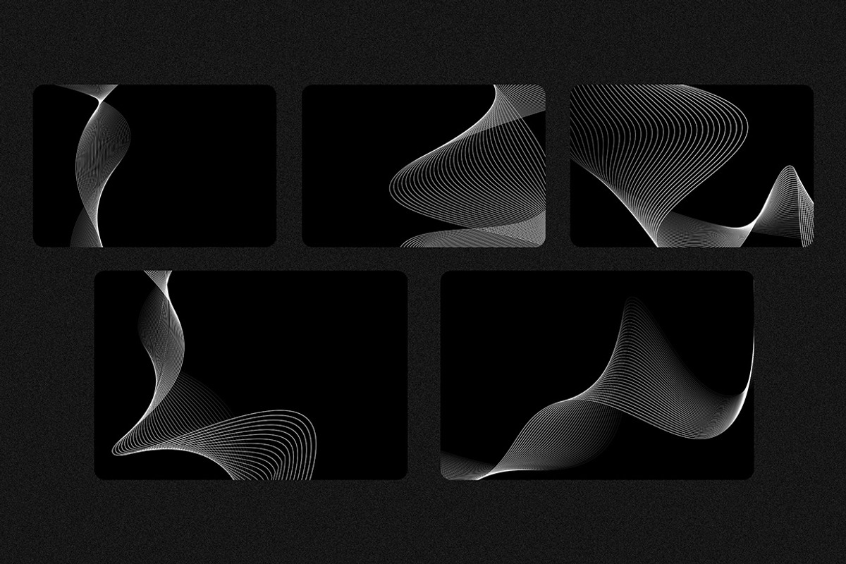 Black White Monowave Flowform, a Background Graphic by Pitchlook.Studio