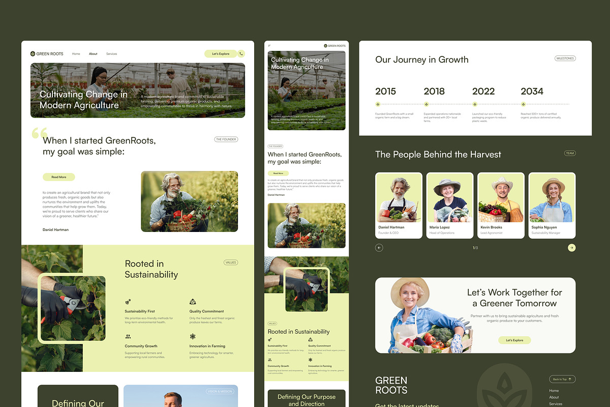 Agriculture Website UI Figma, an UI Kit Template by peterdraw