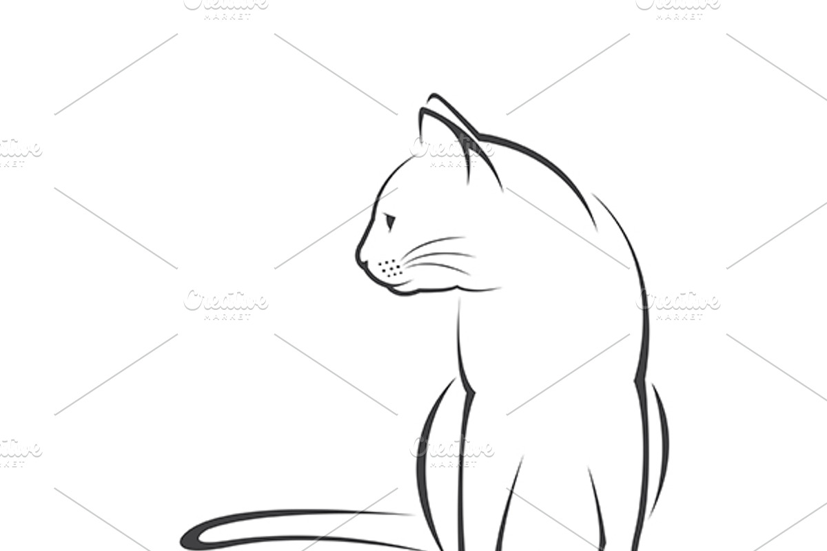 Vector of a cat design. Animal., an Outline Icon by yod67