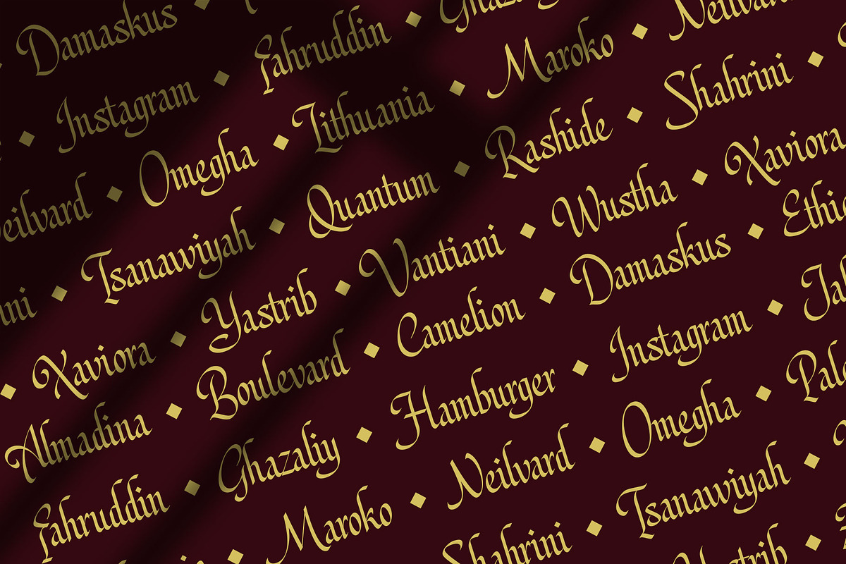 Mustopha - Arabic Style, a Script Font by Arterfak Project