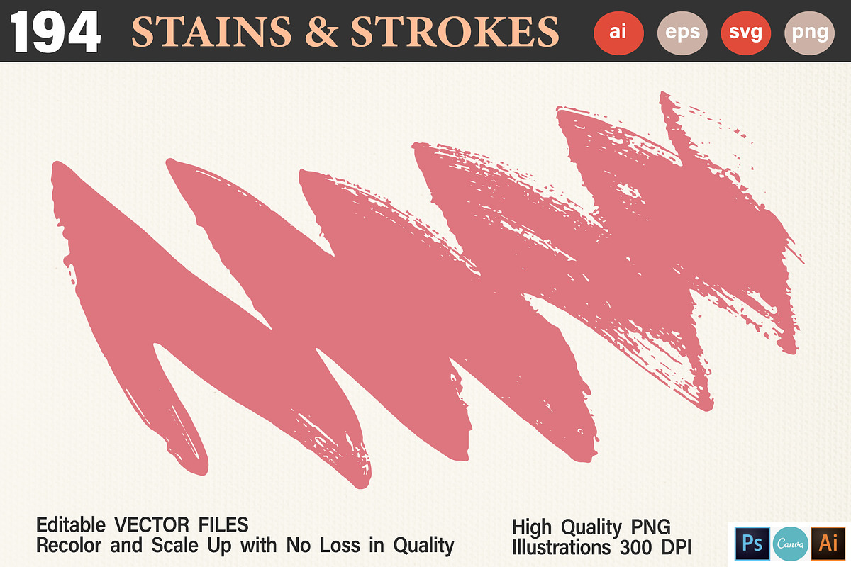 Vector Stains & Strokes Atelier +SVG, an Object Graphic by Katrinelly