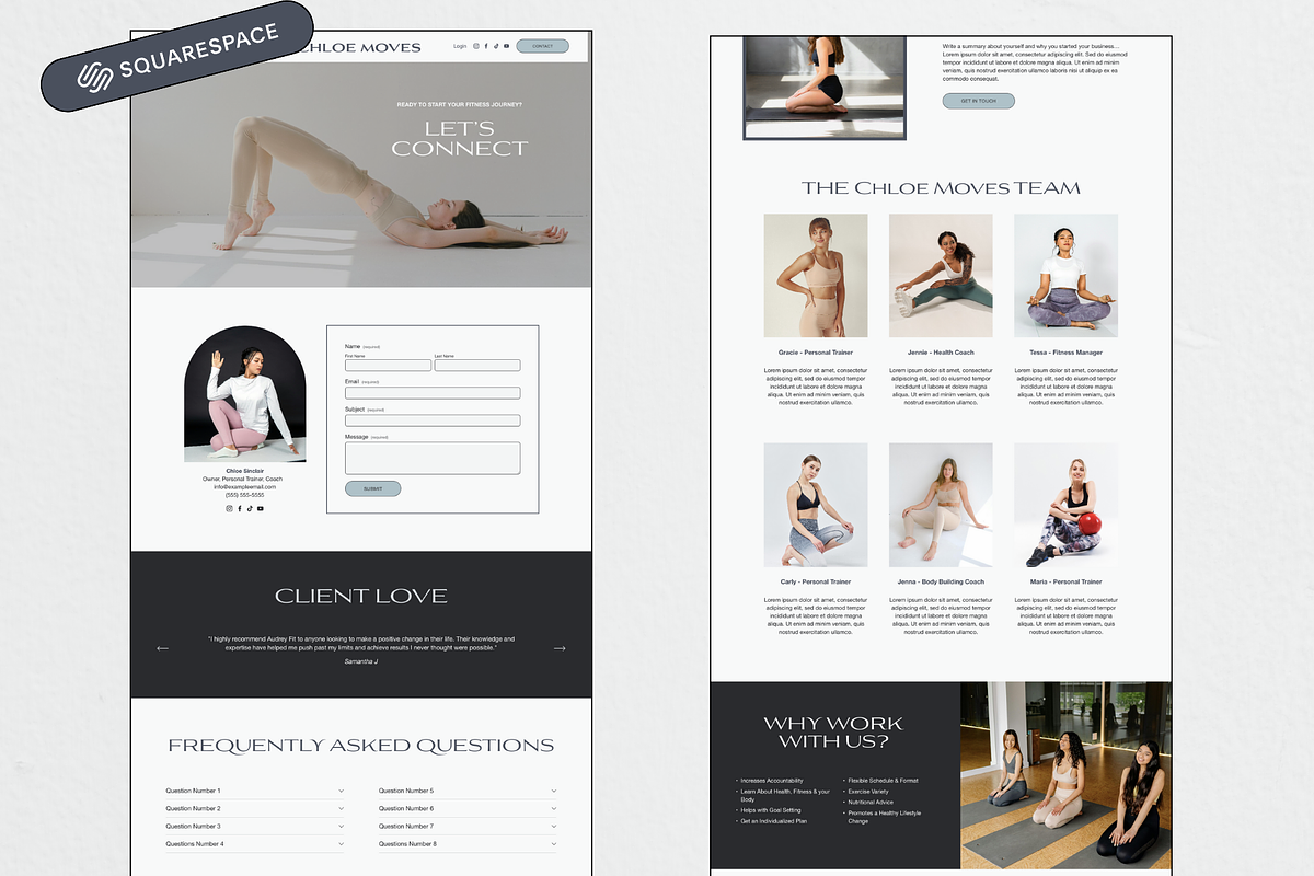 Luxury Squarespace Fitness Template
