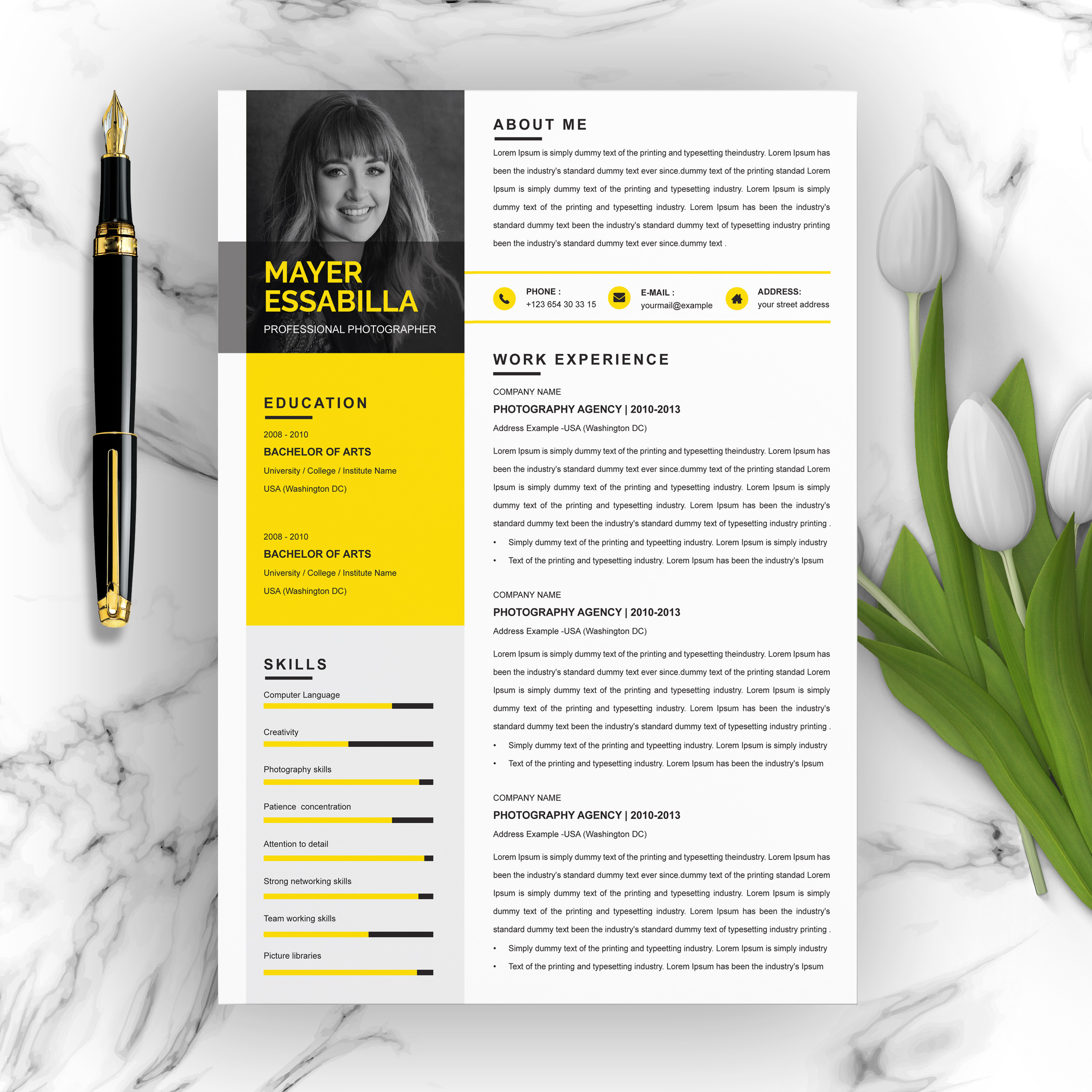 Professional 3 Page Resume Template, a Resume Template by ResumeInventor